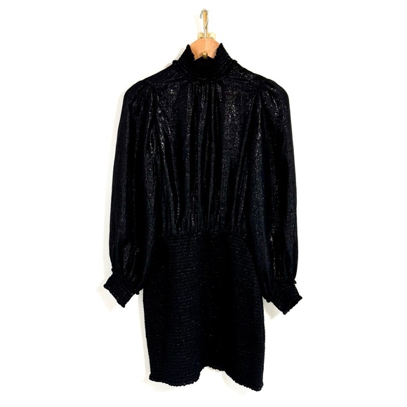 Sezane | Dresses | Nwt Sezane Mini Longsleeve Black Cipriani Mockneck ...